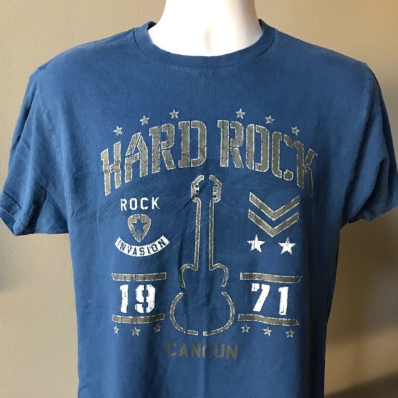 Hard Rock Cafe | Shirts | Hard Rock Blue Rock Invasion Cancun Tshirt ...